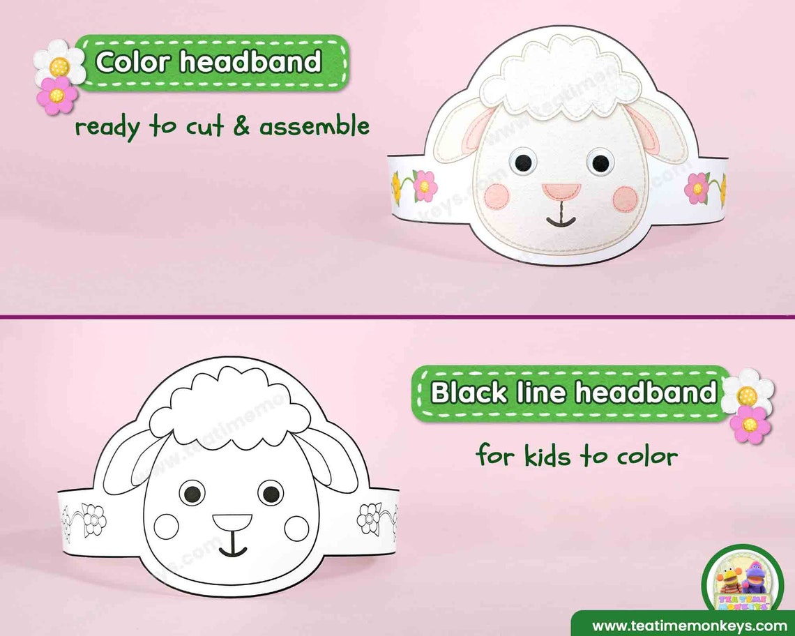Printable LAMB Headband Printable Crown Lamb Craft - Etsy Canada