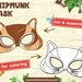 CHIPMUNK Mask: in Color and for Coloring Printable Mask for Kids PDF ...