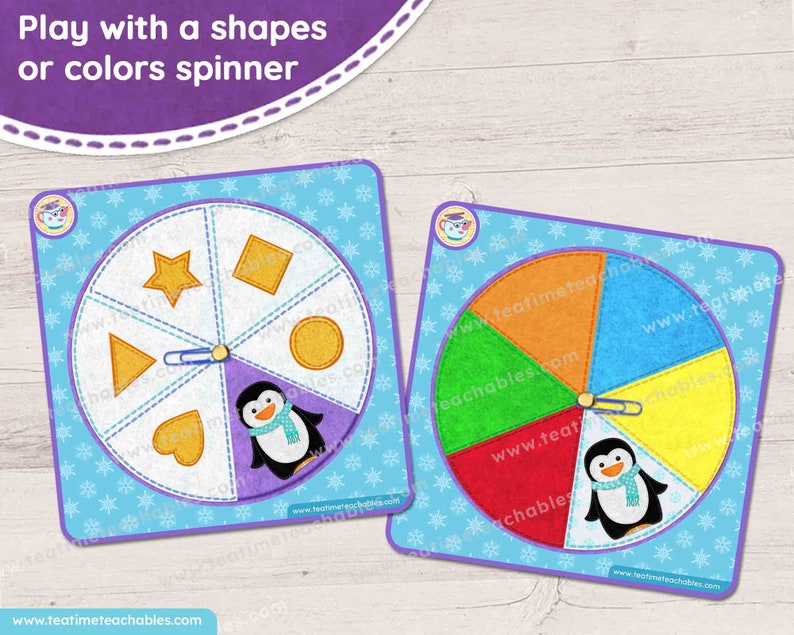 Hungry Penguin - Printable Game for Kids | Colors and Shapes Matching ...