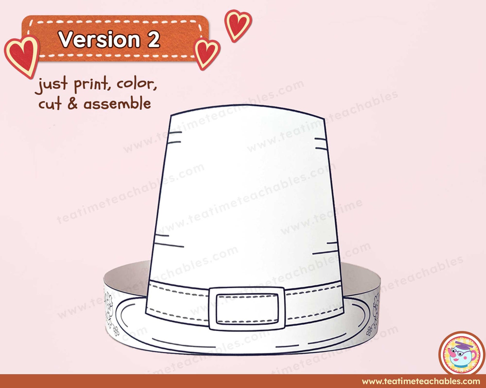 Printable Pilgrim Hat for Coloring - Easy Thanksgiving Craft for Kids ...