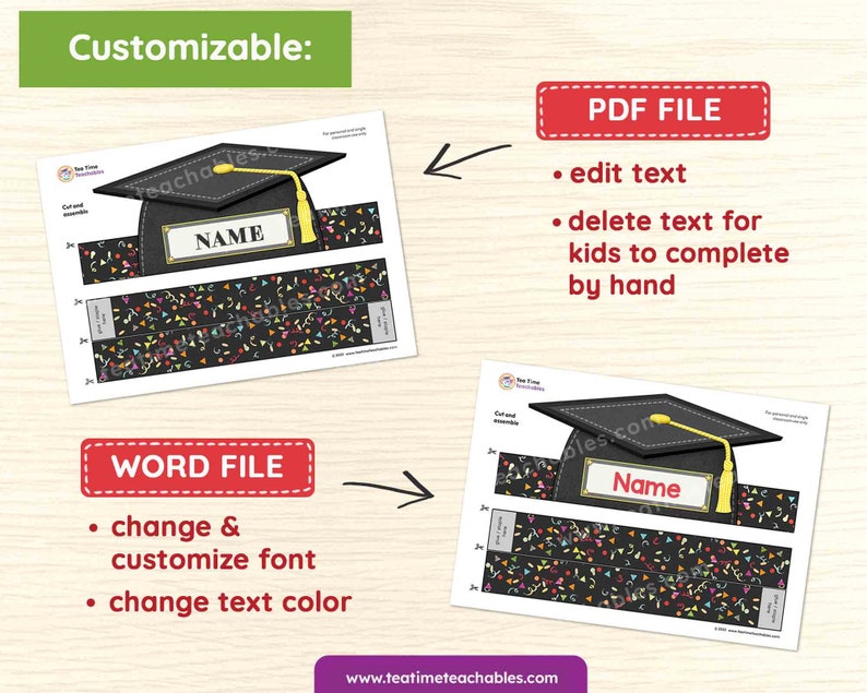 Printable GRADUATE CAP - Precolored Black | Preschool & Kindergarten ...