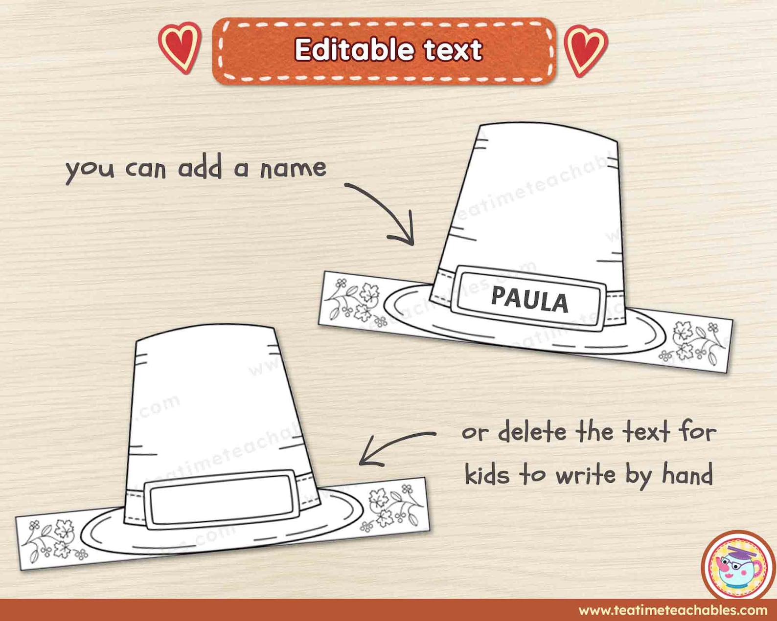 Printable Pilgrim Hat for Coloring - Easy Thanksgiving Craft for Kids ...