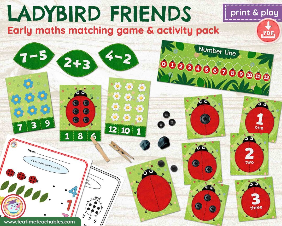 Ladybug Matching Cards - Early Math Games & Activities Pack | PDF ...