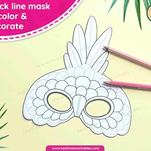 Pink Cockatoo Mask – Printable Bird Mask for Kids | Galah Costume ...