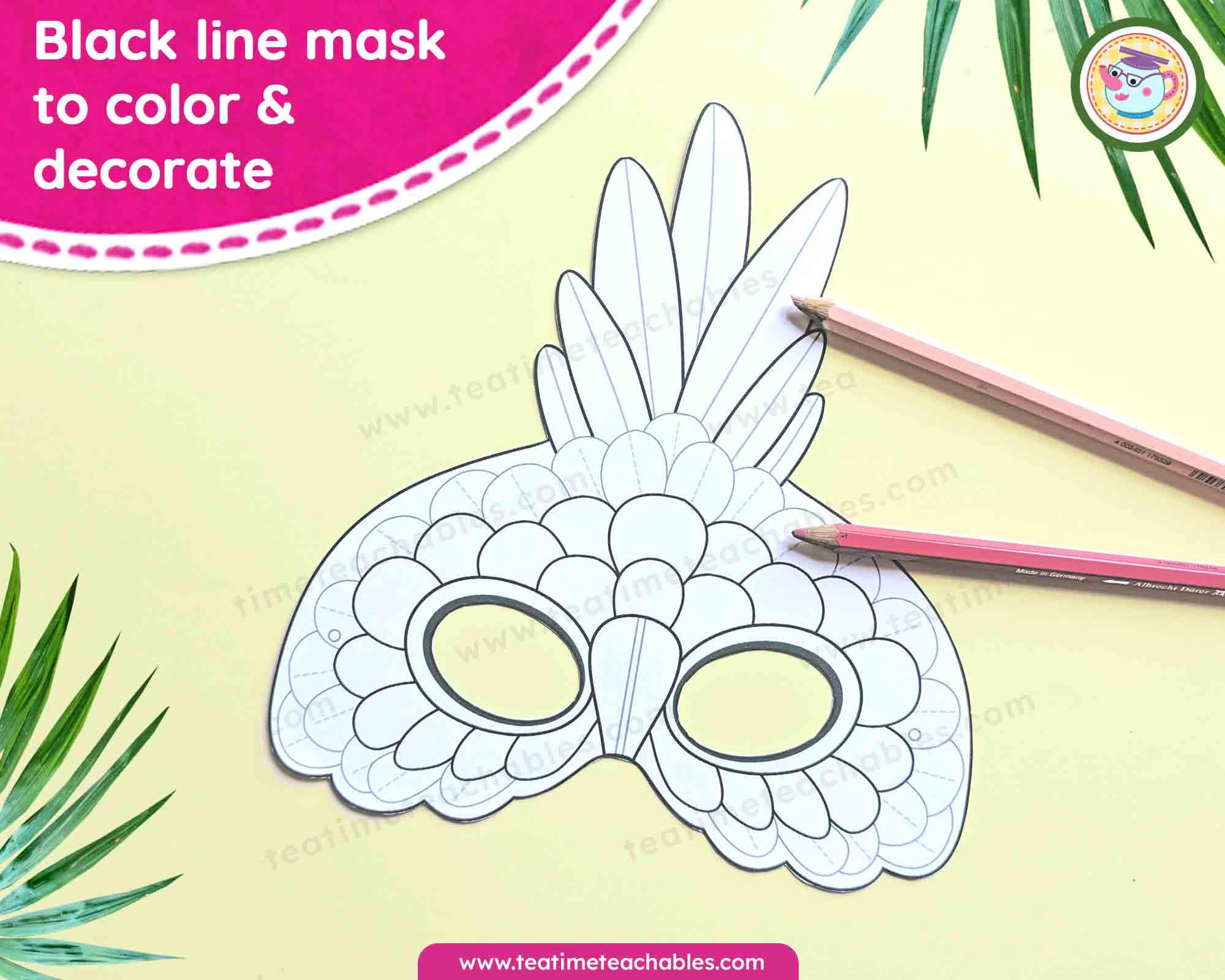 Printable Pink Cockatoo Mask: Kids Galah Costume (DIY PDF) - Etsy