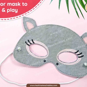 HIPPO Mask: Precolored and for Coloring- Printable Jungle Animals Mask ...