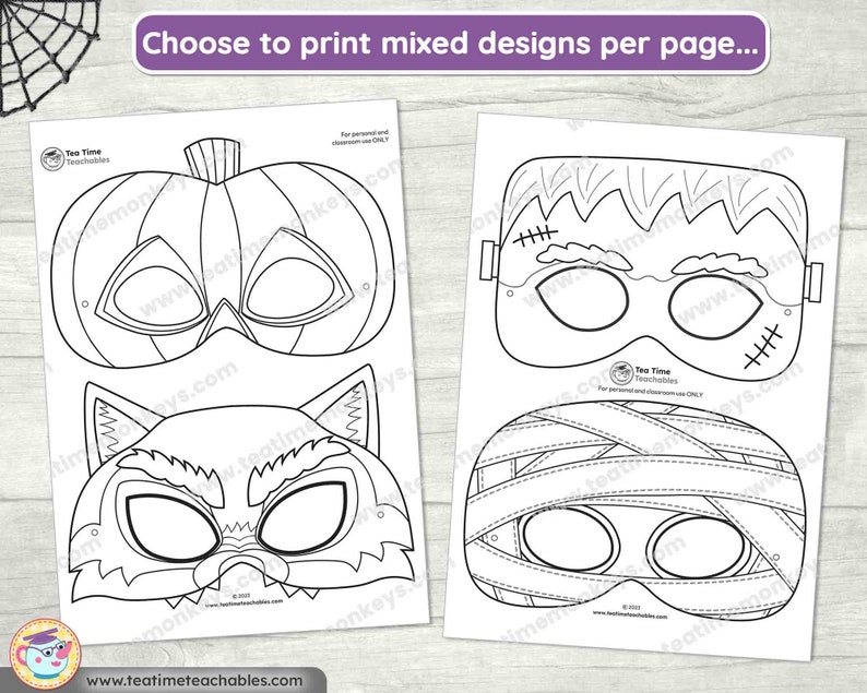 Halloween Masks for Kids: 10 Printable Masks to Color (PDF) - Halloween ...