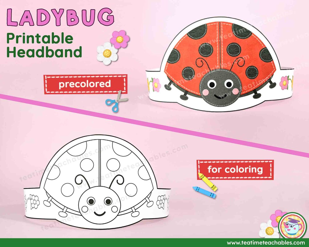 Printable LADYBUG Headband - Printable Crown | Ladybug Craft for Kids ...