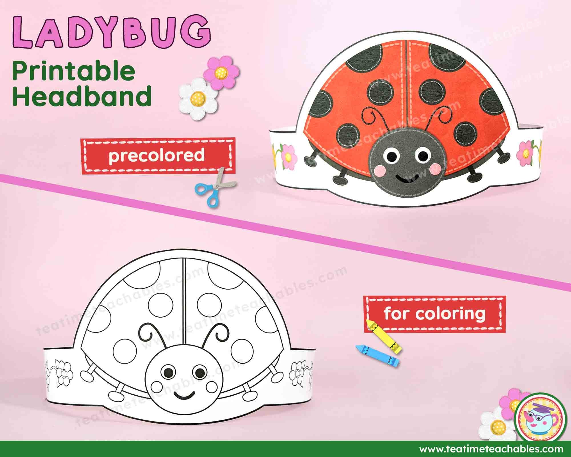 Printable LADYBUG Headband - Printable Crown | Ladybug Craft for Kids ...