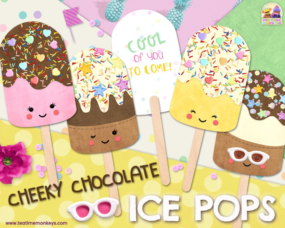 Popsicle Ice Pops CHEEKY CHOCOLATE Editable Kid's - Etsy