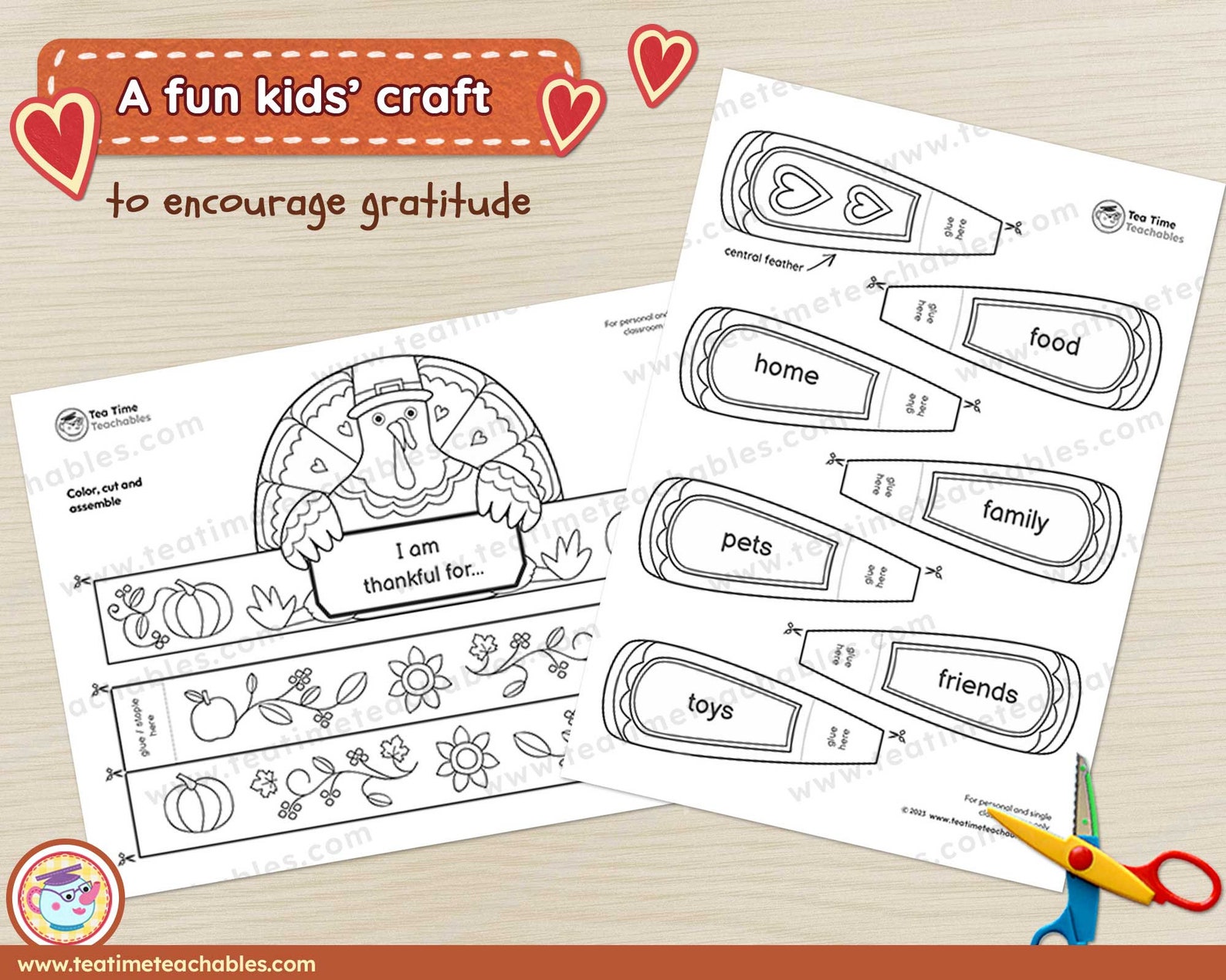 Thankful Turkey Crown: Thanksgiving Coloring Craft (editable PDF) - Etsy