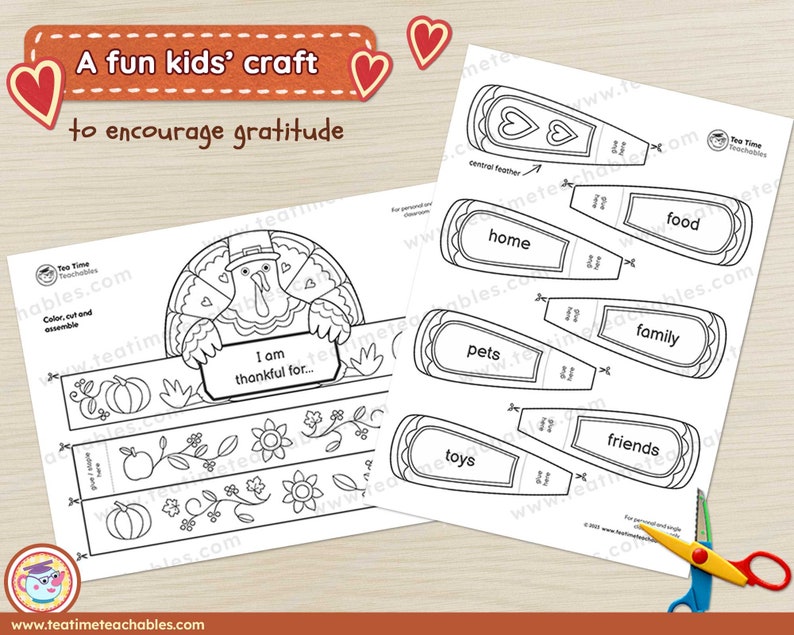 Thankful Turkey Crown for Coloring | Editable PDF | Printable ...