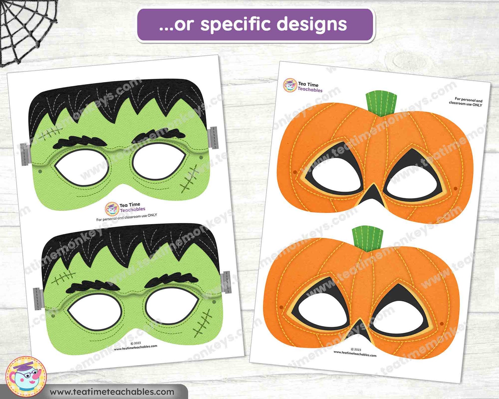 HALLOWEEN Masks for Kids | Ten Printable Masks | Precolored | PDF ...