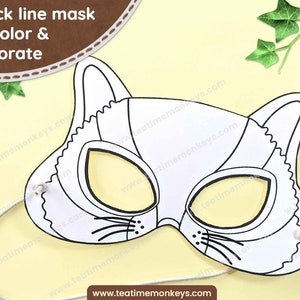 CHIPMUNK Mask: in Color and for Coloring Printable Mask for Kids PDF ...