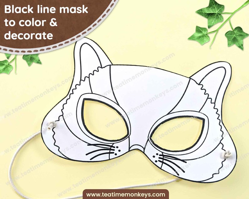 CHIPMUNK Mask: in Color and for Coloring Printable Mask for Kids PDF ...