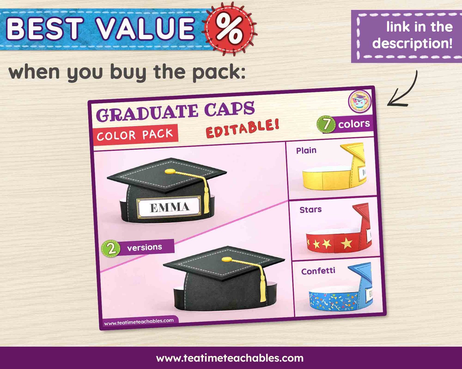 Printable GRADUATE CAP - Precolored Black | Preschool & Kindergarten ...