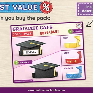 Printable GRADUATE CAP - Precolored Black | Preschool & Kindergarten ...