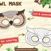 OWL Mask: in Color and for Coloring Printable Mask for Kids PDF Forest ...