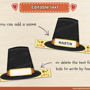 Printable Pilgrim Hat BUNDLE: Pre-colored and for Coloring | Easy ...