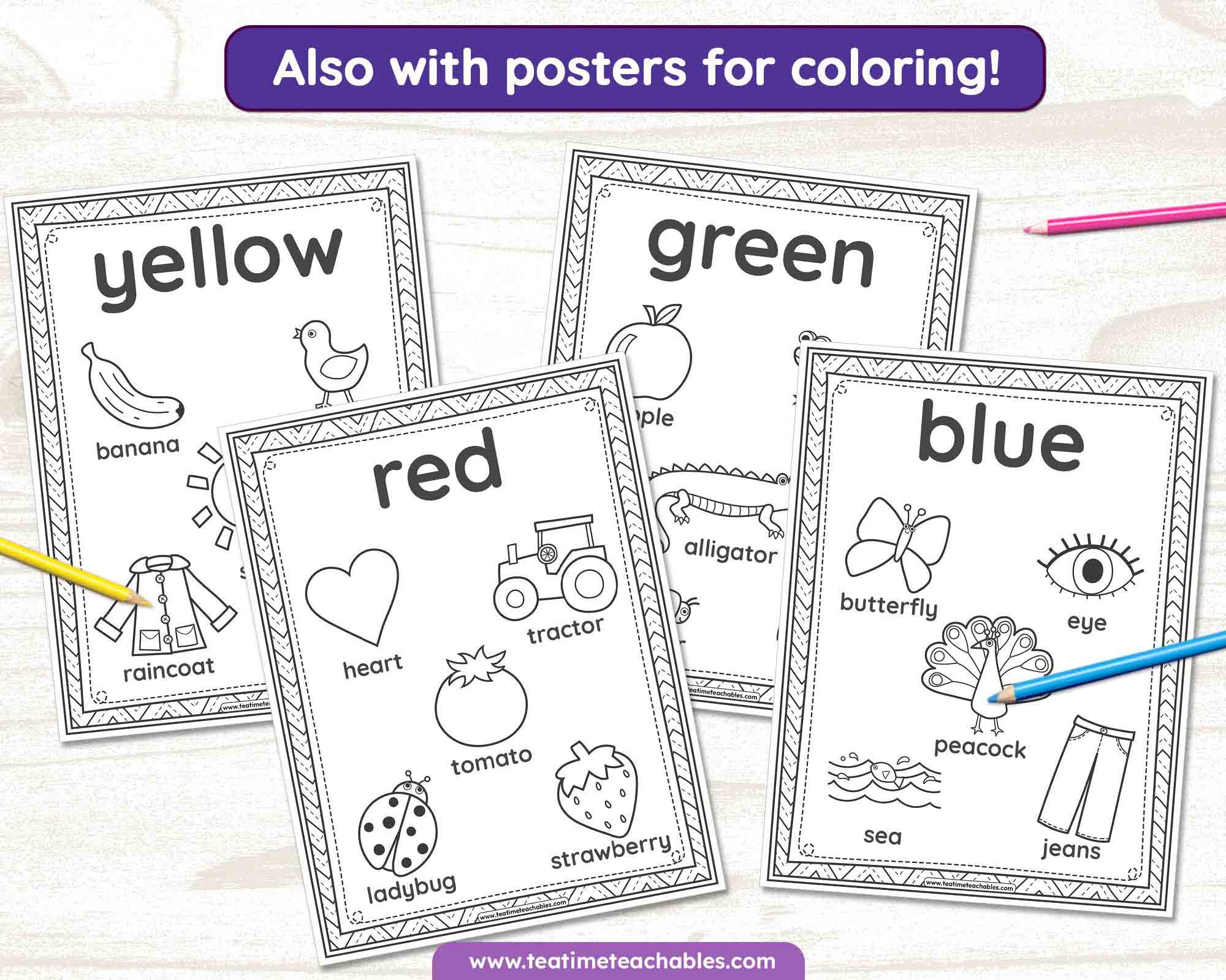 Learn the Colors | Pack of Classroom Wall Posters | PDF | Educational ...