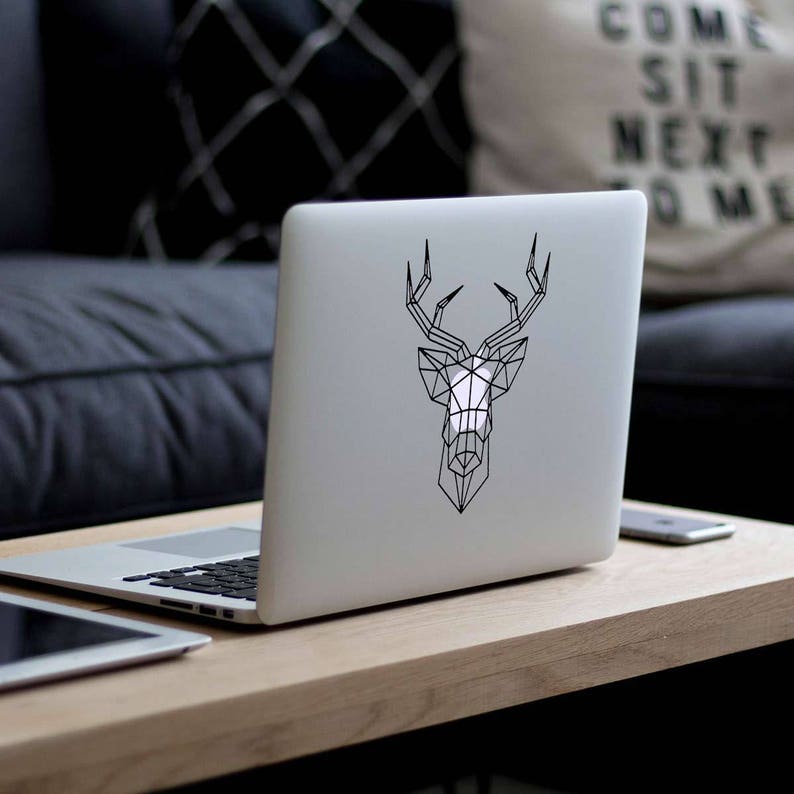 Stag Geometric Head Macbook Decal Laptop Decal Stag Sticker | Etsy