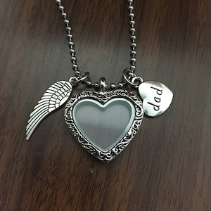 Loss of Dad, Floating Glass Hair Locket, Ashes, Photo Locket, Father ...