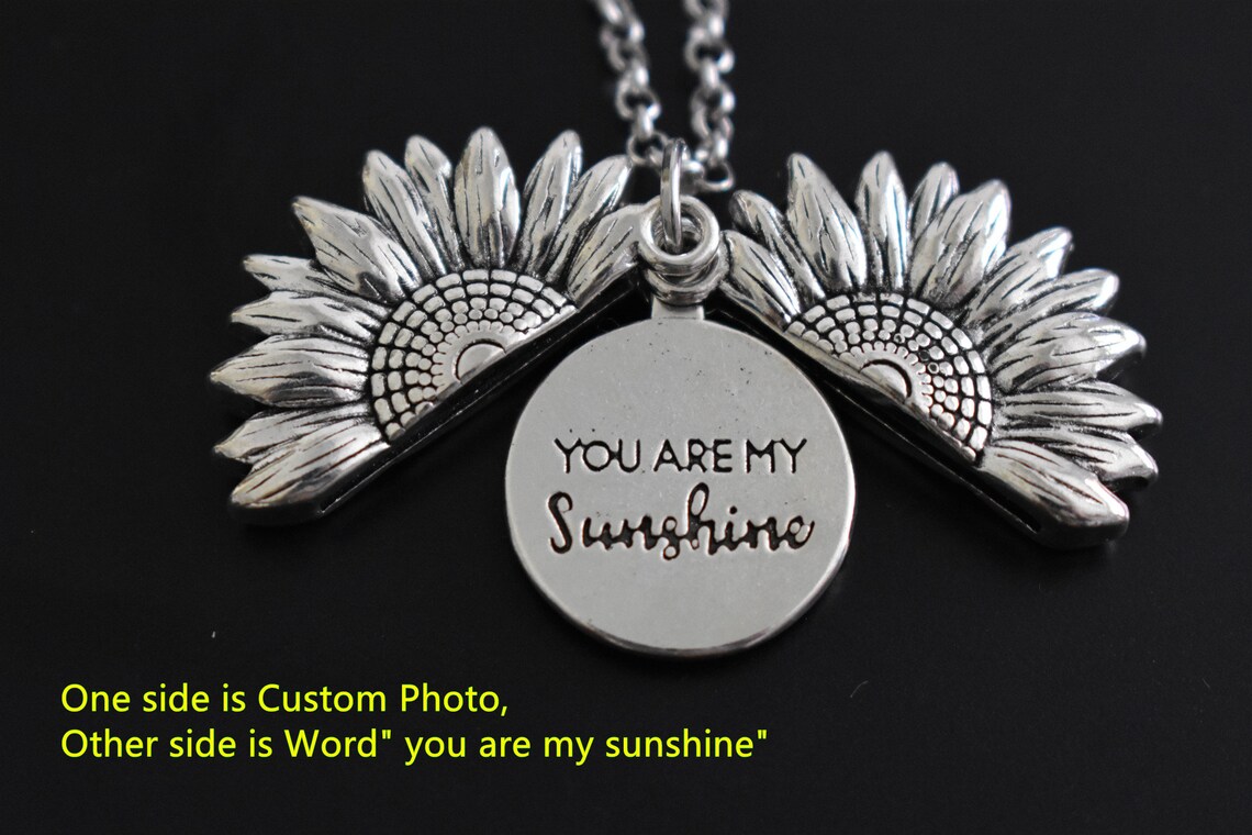 Custom Mother Daughter Picture Necklace Sunflower Locket - Etsy
