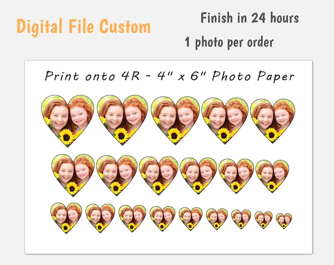 Custom Best Sister Heart Locket Photo, Multi Different Size Heart ...