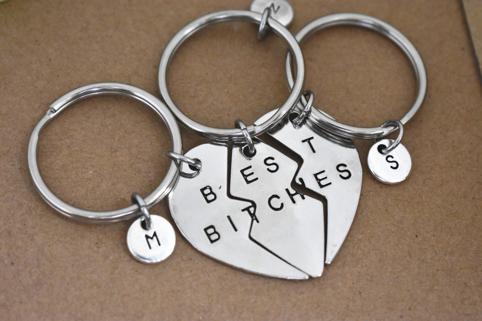 Personalized 3 Best Friends Keychains Best Bitches Kechains - Etsy
