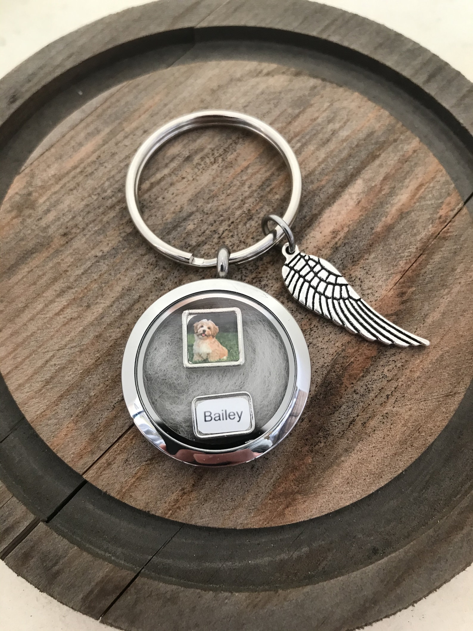 Custom Pet Dog Loss Keychains Loss of Dog Lock of Fur Hair - Etsy