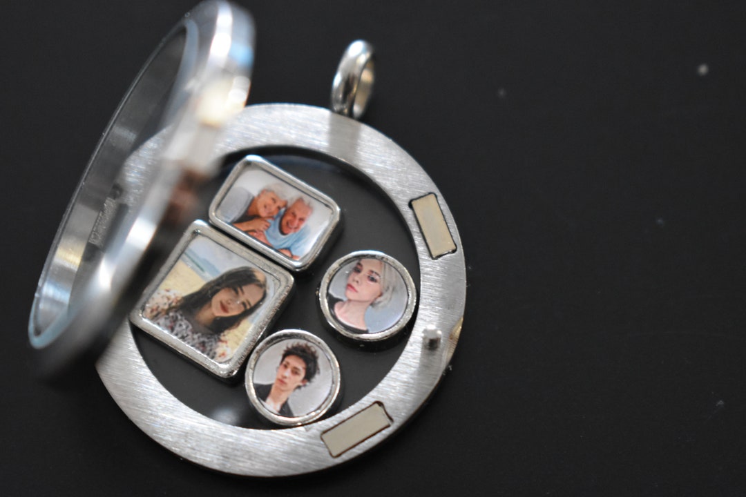 Custom Photo Floating Locket Charms: Personalized Portrait Memorial ...