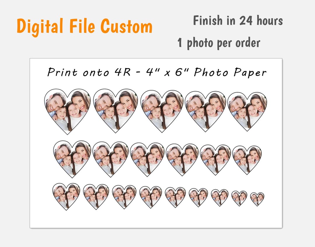 Custom Family Heart Locket Photo, Multi Different Sizes Heart Locket ...