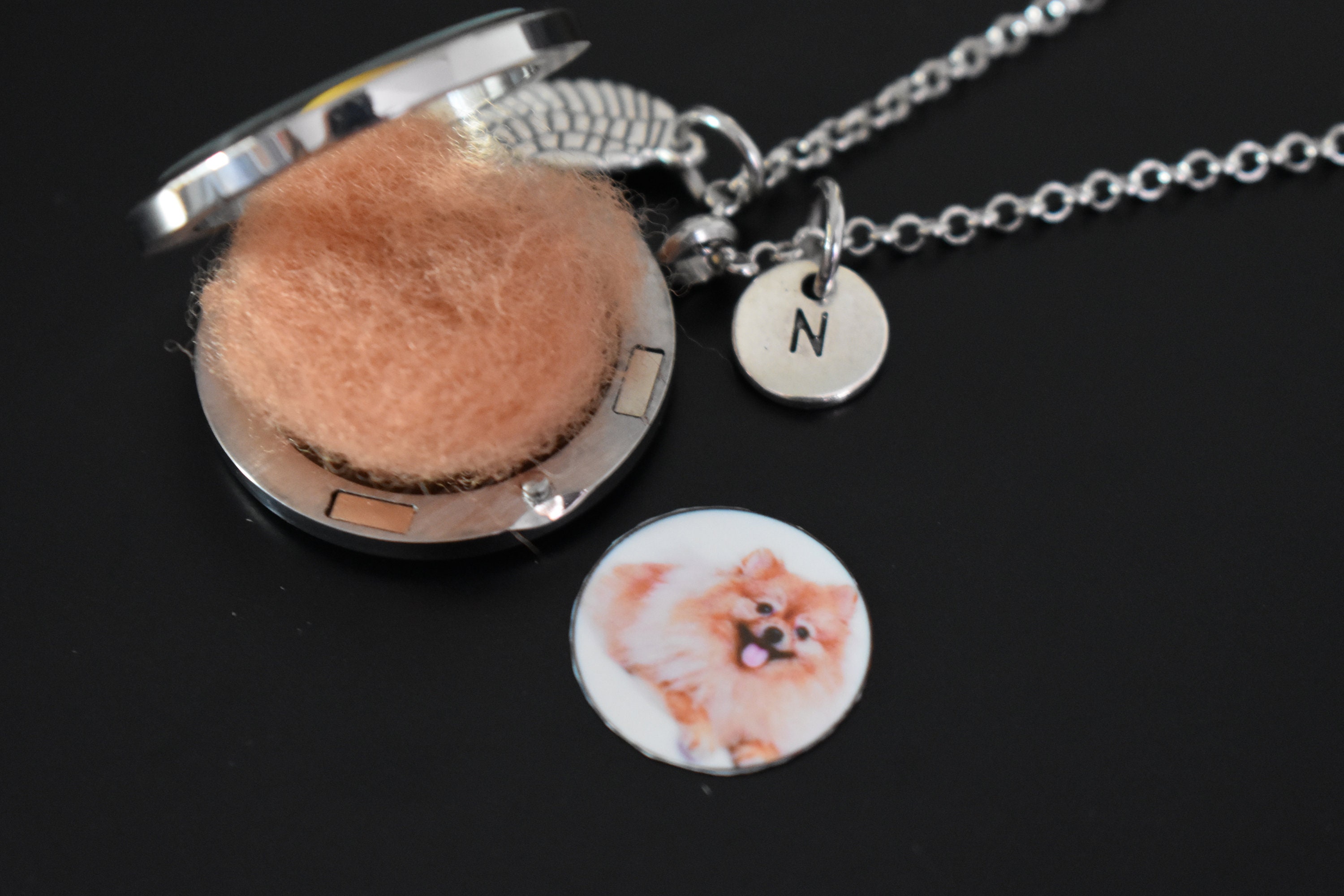 Custom Pet Loss Necklace Glass Locket Fur Pet Keepsake Lock - Etsy