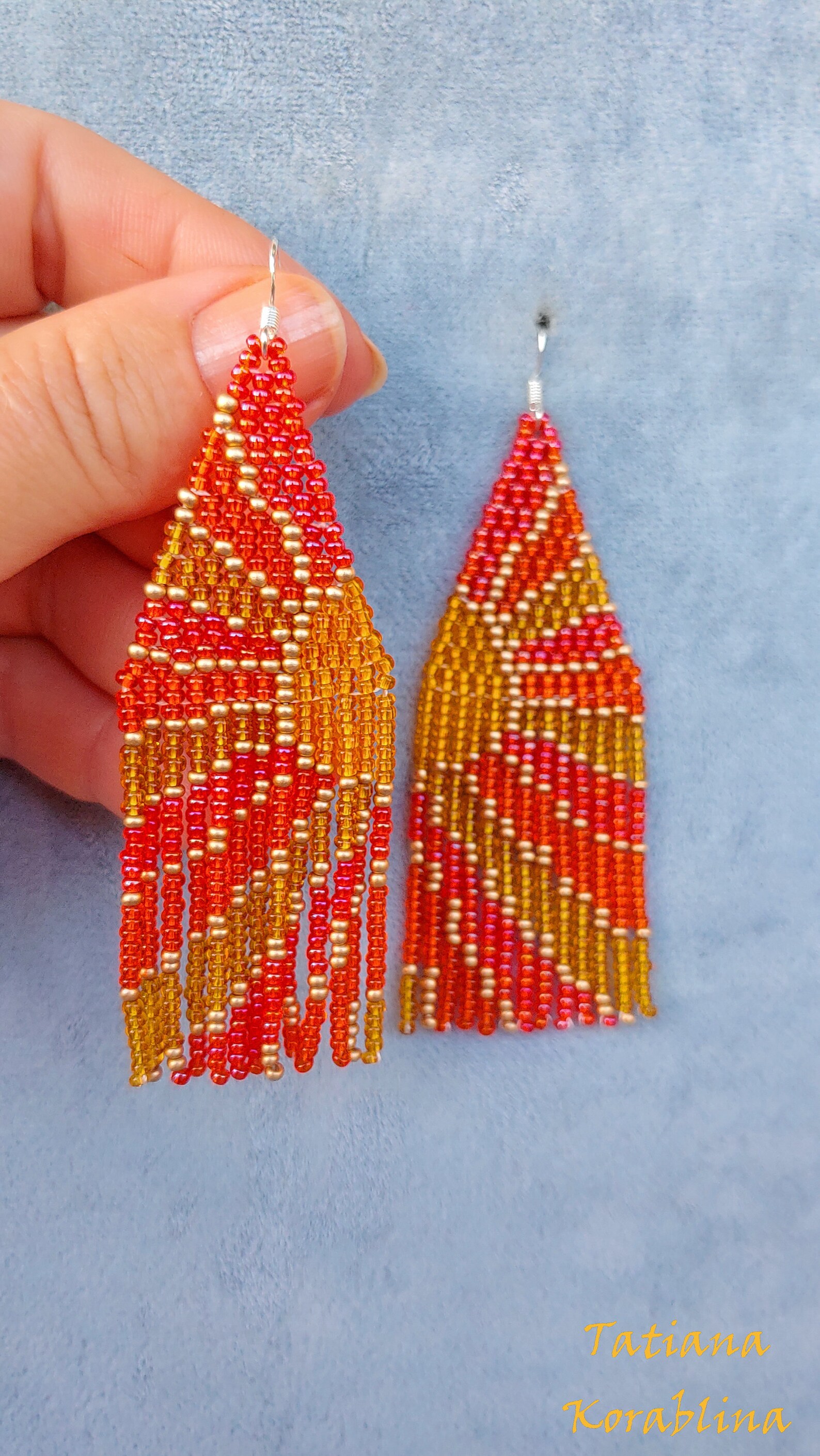 Brick Stitch Pattern for Seed Bead Earrings Digital Pdfpattern - Etsy