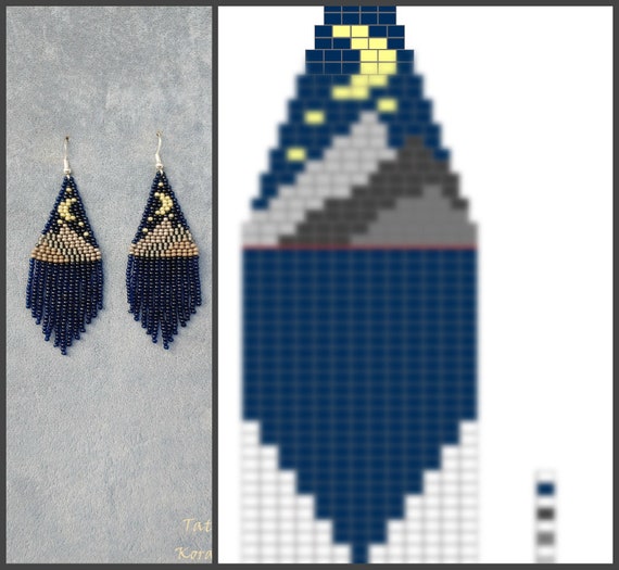 Brick Stitch Pattern for Seed Bead Earrings Digital PDF - Etsy