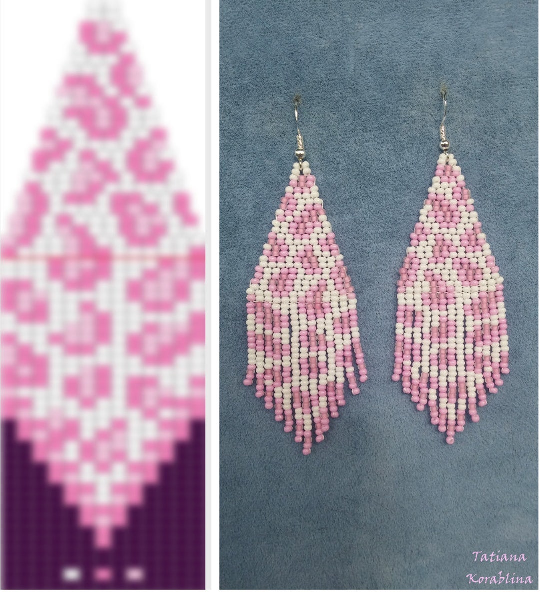 Brick Stitch Pattern for Seed Bead Earrings Digital PDF - Etsy