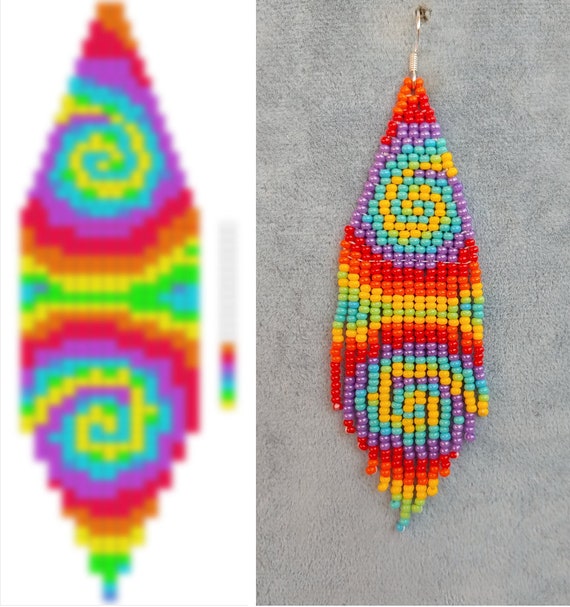 Brick Stitch Pattern for Seed Bead Earrings Digital Pdfpattern | Etsy