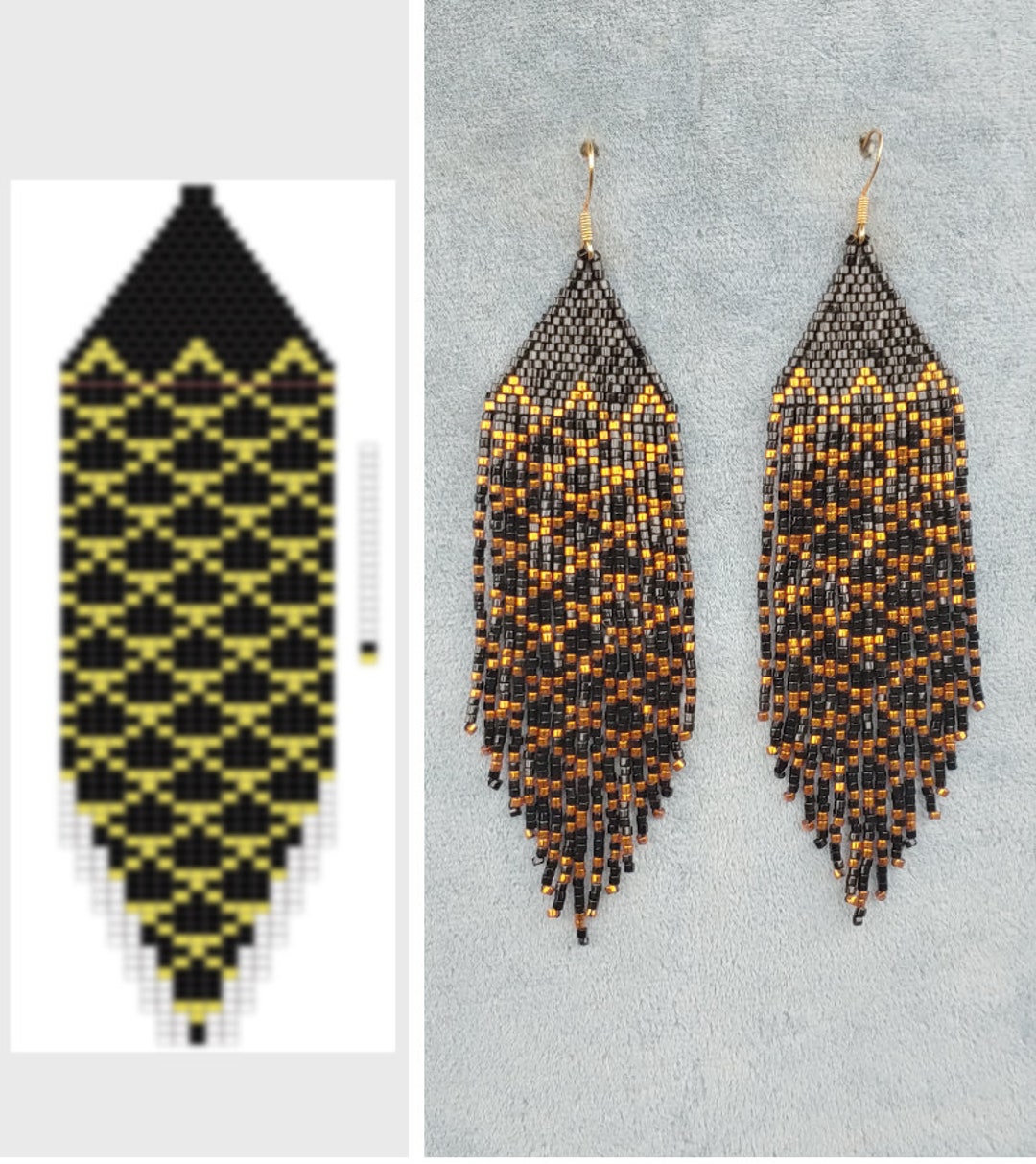 Brick Stitch Pattern for Seed Bead Earrings Digital Pdfpattern - Etsy