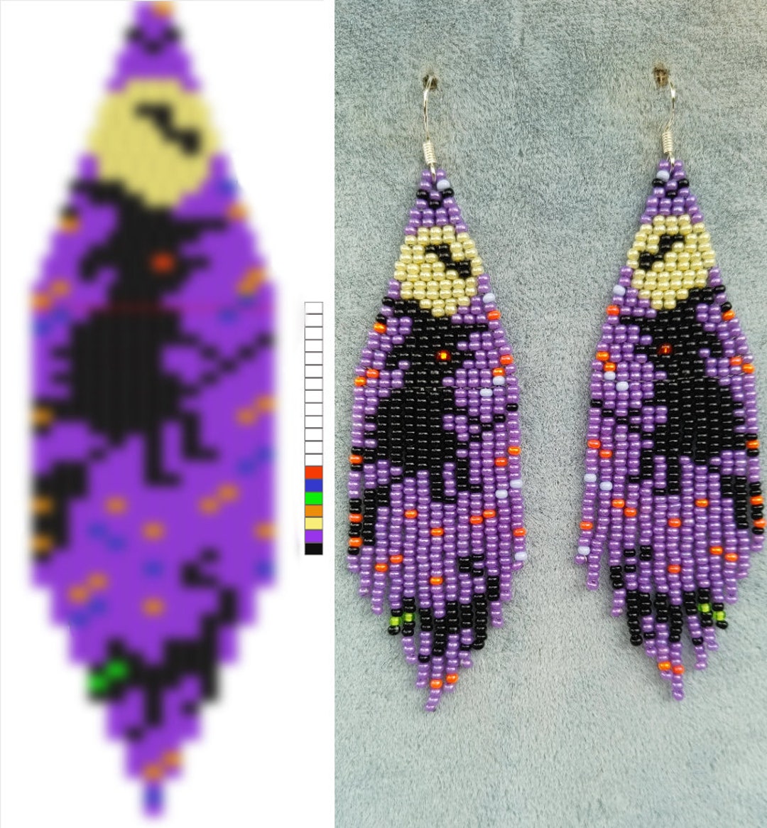 Brick Stitch Pattern for Seed Bead Earrings Digital PDF - Etsy