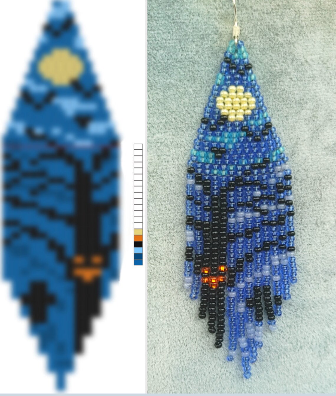 Brick Stitch Pattern for Seed Bead Earrings Digital PDF Pattern Beading ...