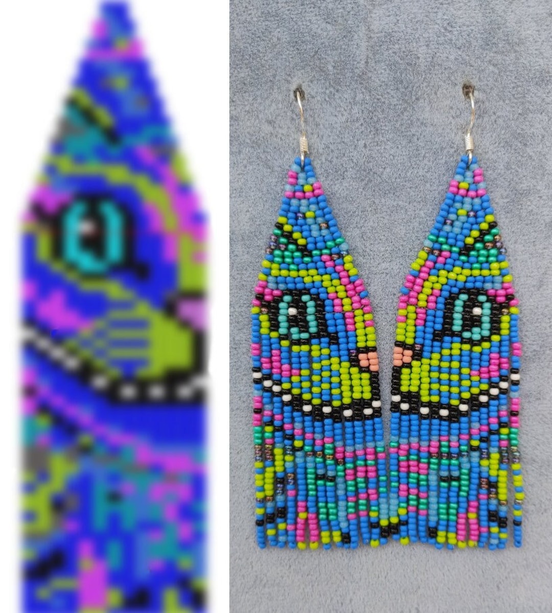 Brick Stitch Pattern for Seed Bead Earrings Digital PDF Beading Weaving ...