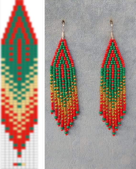 Brick Stitch Pattern for Seed Bead Earrings Digital PDF | Etsy