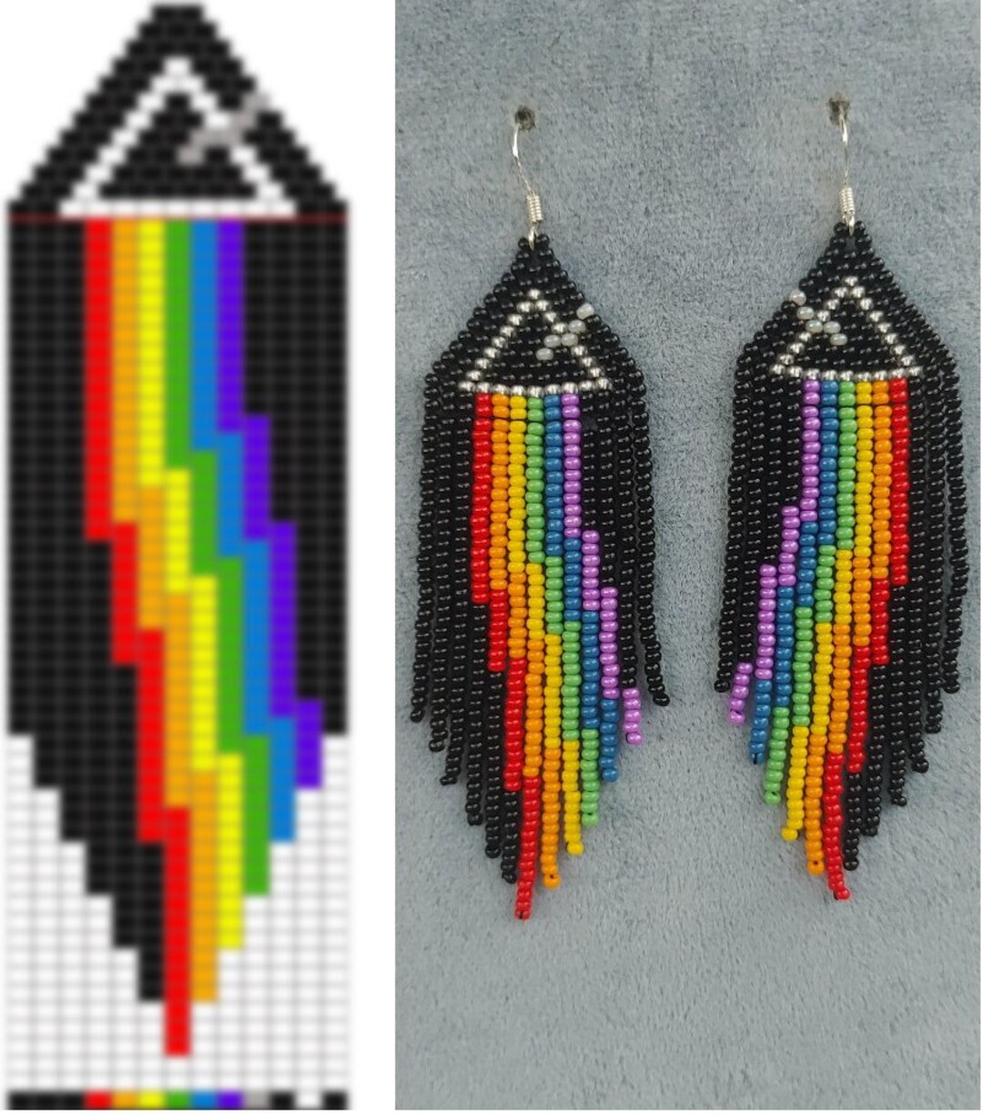 Brick Stitch Pattern for Seed Bead Earrings Digital PDF - Etsy