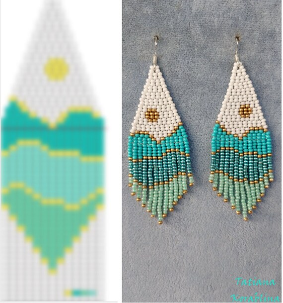 Brick Stitch Pattern for Seed Bead Earrings Digital PDF | Etsy