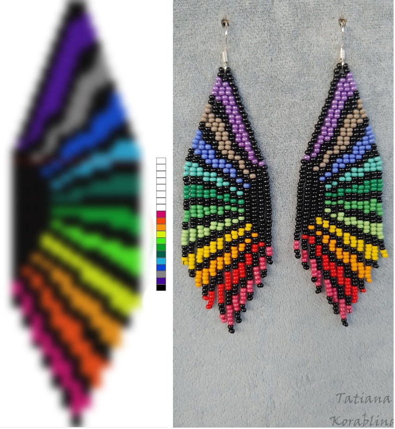 Brick Stitch Pattern for Seed Bead Earrings Digital Pdfpattern - Etsy