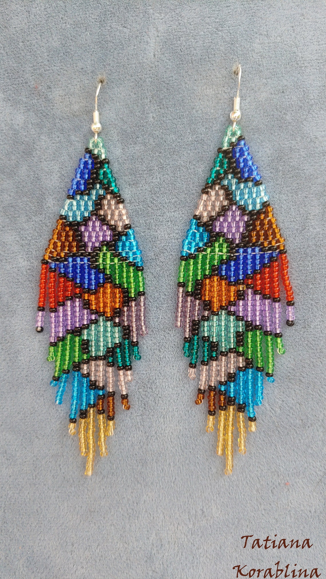 Brick Stitch Pattern for Seed Bead Earrings Digital Pdfpattern - Etsy