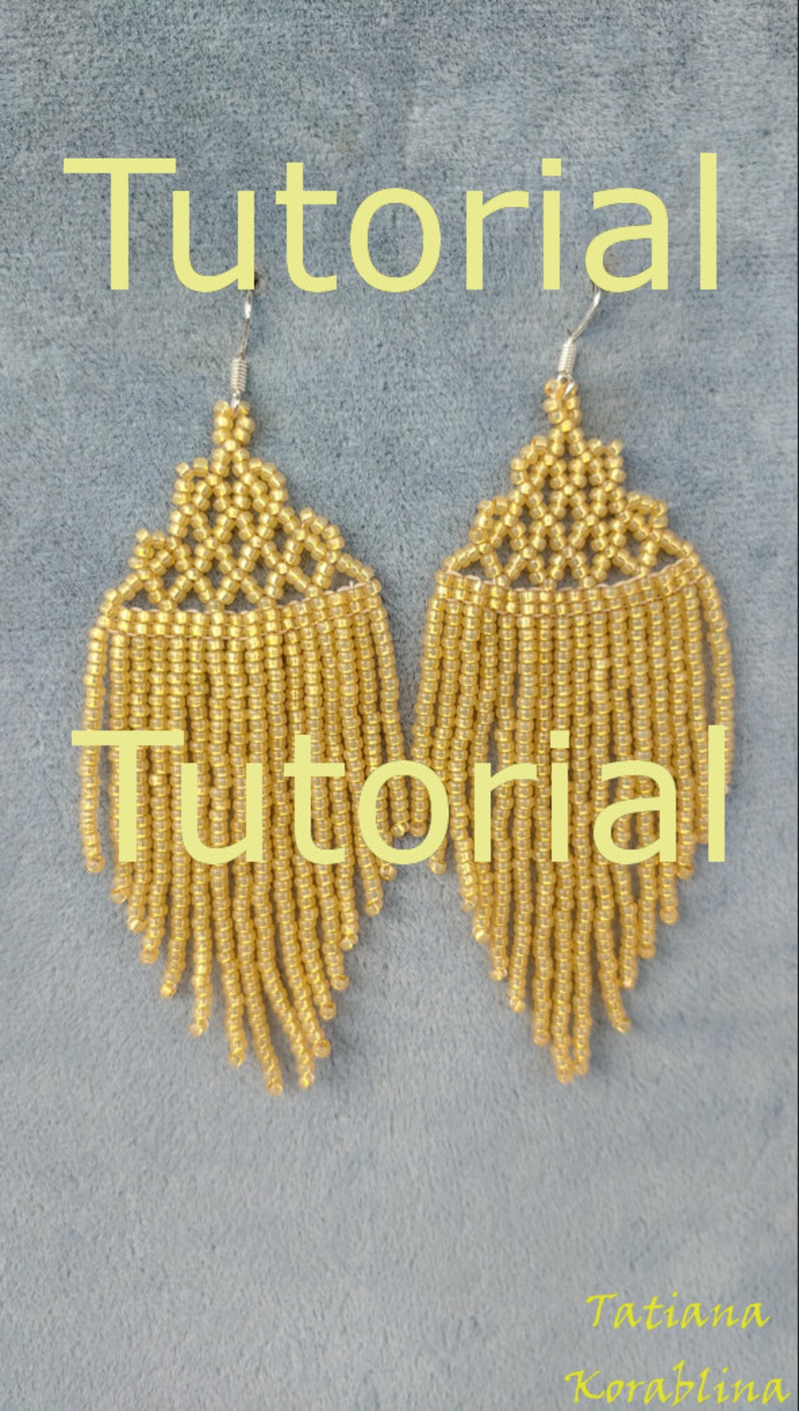 Beading Tutorial Gold Earrings Jewelry Tutorial Bead Pattern - Etsy UK