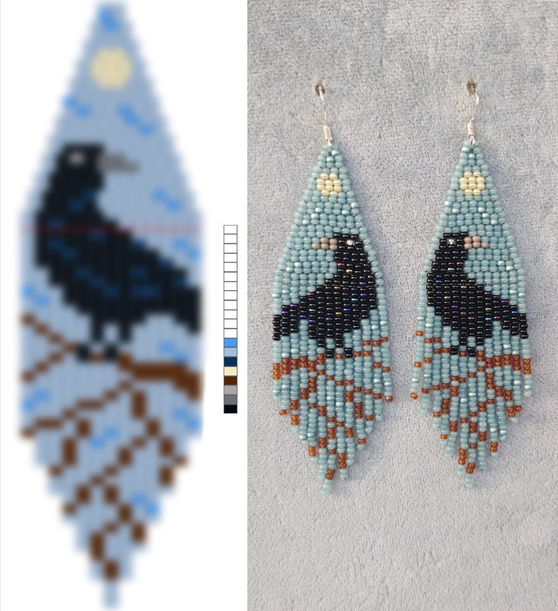 Brick Stitch Pattern for Seed Bead Earrings Digital PDF - Etsy