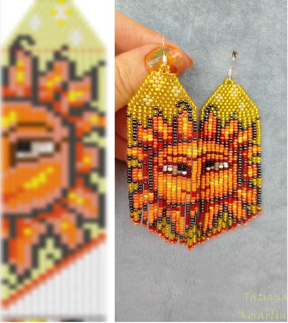 Brick Stitch Pattern for Seed Bead Earrings Digital PDF | Etsy