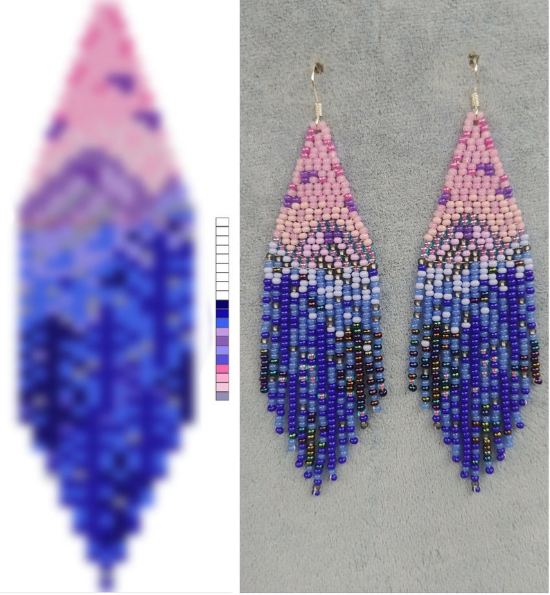 Brick Stitch Pattern for Seed Bead Earrings Digital PDF - Etsy